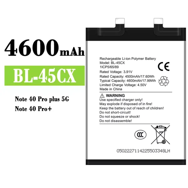 New genuine cell phone battery BL-45CX for infinix Note 40 Pro plus 5G ...